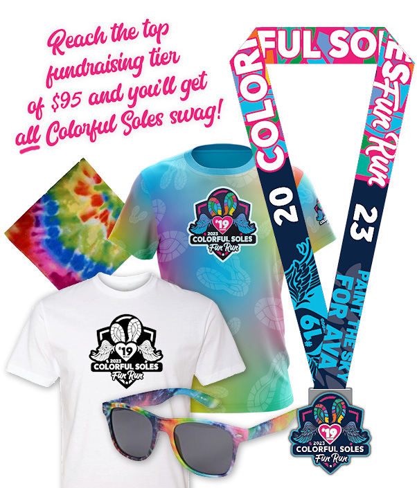 Fun Run Swag – 2023 Ava Wood Colorful Soles Fun Run